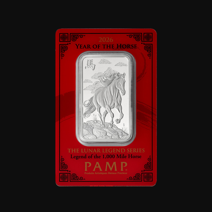 1 oz PAMP Lunar Year of the Horse 2026 Silver Bar | Tavid - Kuld & Hõbe